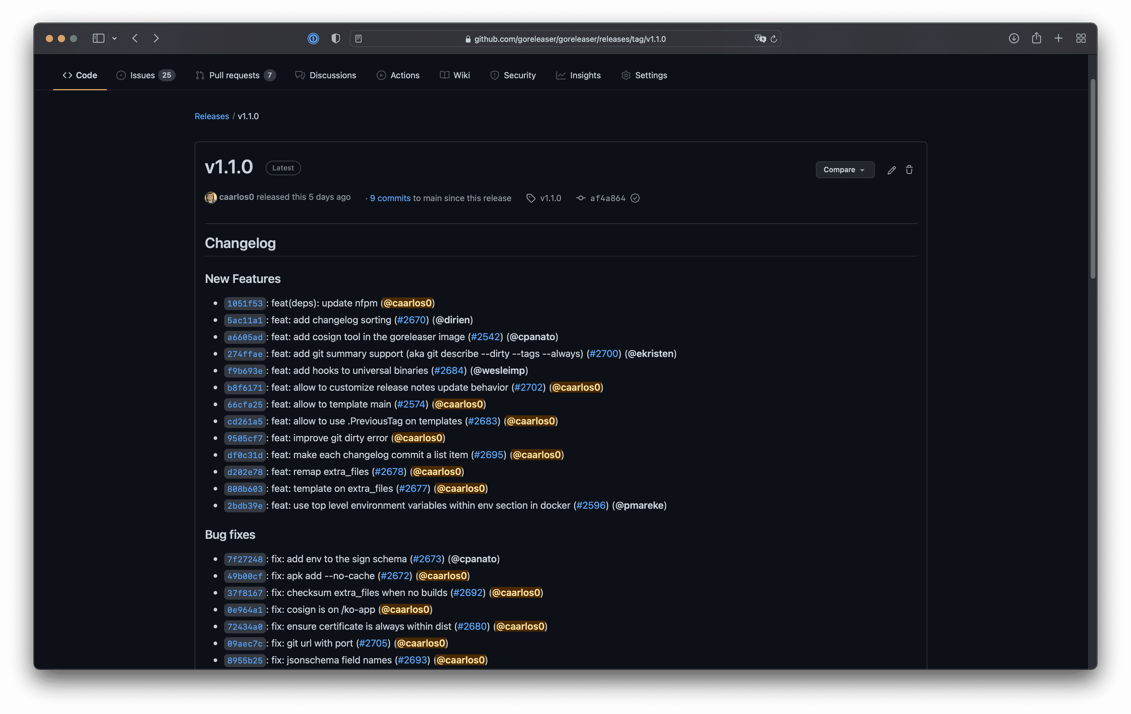 Changelog Grouping With Go Releaser V1 1 Carlos Becker